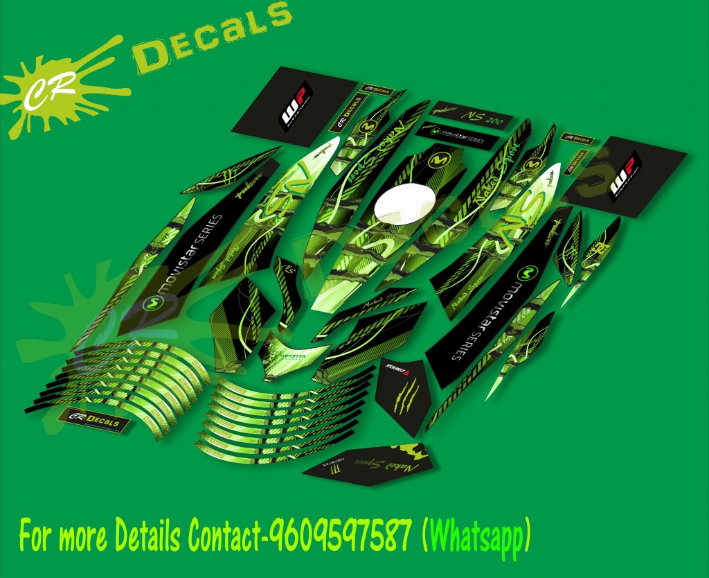 PULSAR RS 200 Custom Decals/ Wrap/ Stickers Shining Monkey Kit – CR ...