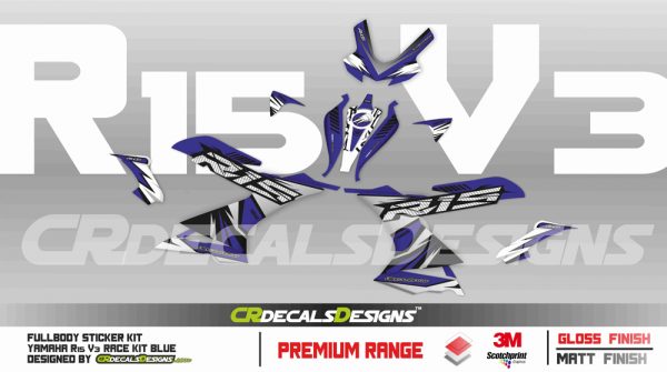 YAMAHA R15 v3 Custom Decals Wrap Stickers RACE Edition Kit – CR Decals ...