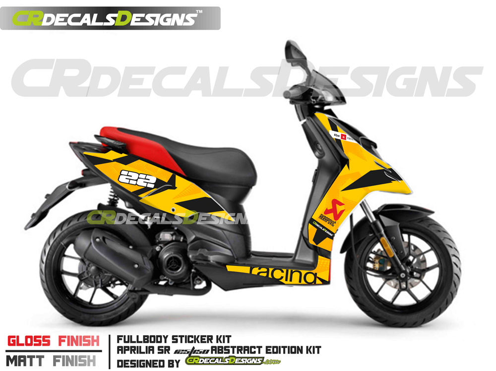 APRILIA SR 125/150 Custom Decals Wrap Stickers ABSTRACT Edition Kit ...