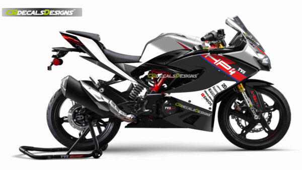 TVS APACHE RR310 Custom Decals/ Wrap/ Stickers BMW HP4 Dark Kit – CR ...