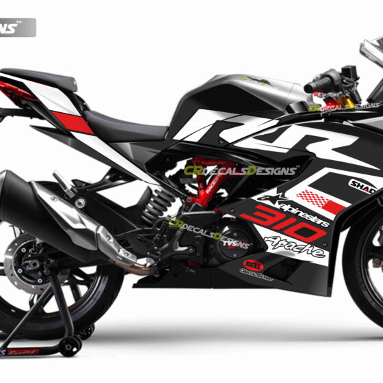 TVS APACHE RR310 Custom Decals/ Wrap/ Stickers BMW HP4 Dark Kit – CR ...
