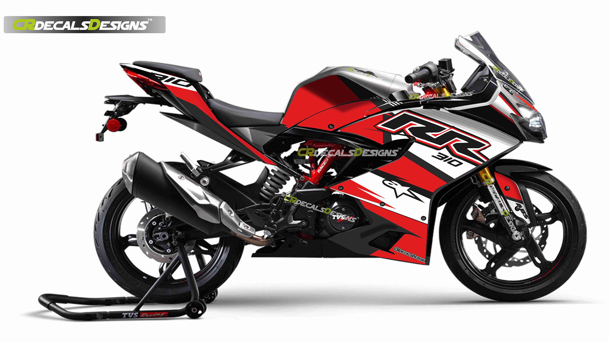 TVS Apache RR310 Custom Decals/ Wrap/ Stickers Astars Kit – CR Decals ...