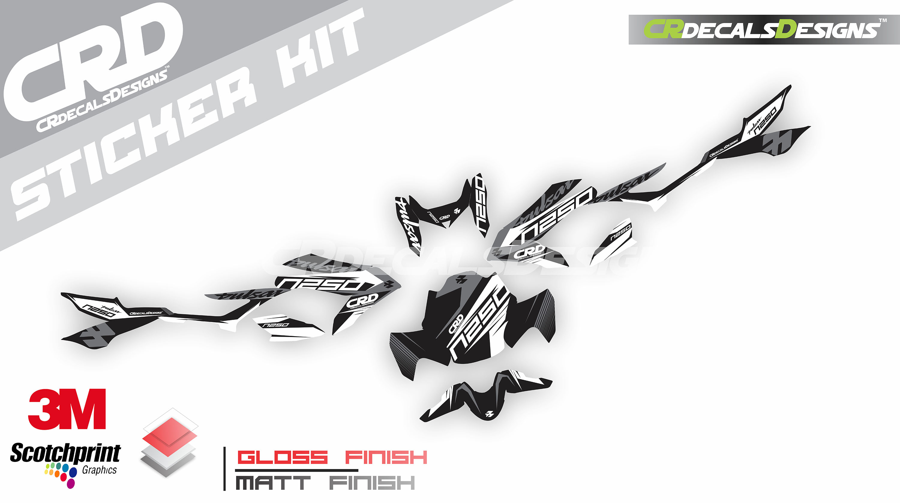 PULSAR N160 N250 DECAL KIT PN160250003 – CR Decals Designs