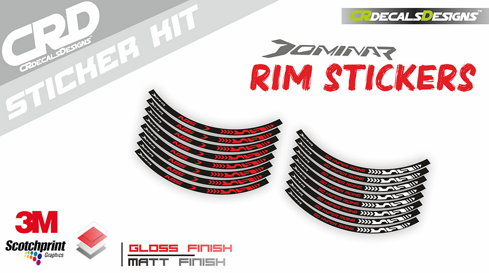 DOMINAR 250 400 RIM STICKERS KIT RIMSDNR001 – CR Decals Designs